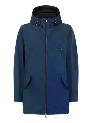 MOORER Hooded Windbreaker Jacket - Blue