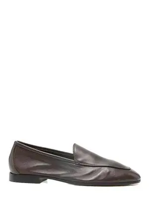 DOUCAL'S Almond-toe Flat Loafers - Brown