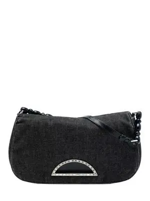 Dior 2000 Denim Malice Flap Shoulder Bag - Grey