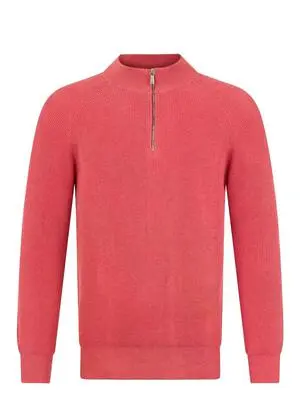 MOORER Basoli Zip Long-sleeve Sweater - Red