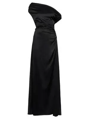 Staud Draped One-shoulder Maxi Dress - Black