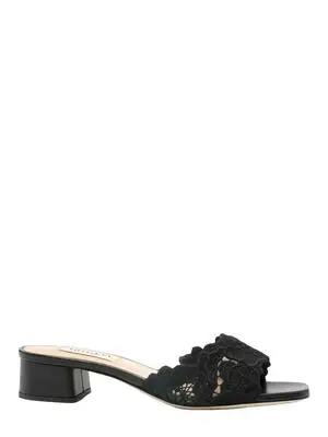 ARTEANA Como 35 Lace Heeled Sandals - Black
