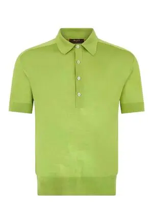 MOORER Button Polo Shirt - Green