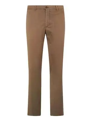MOORER Button-fastening Chino Trousers - Brown