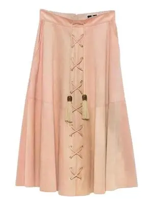 Elisabetta Franchi Midi A-line Skirt - Pink