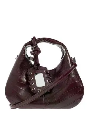 GANNI Crocodile-effect Tote Bag - Brown