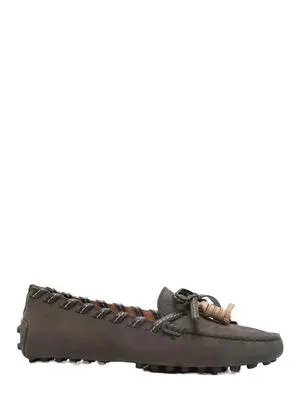 TOD'S Tassel Stitch Detail Loafers - Brown