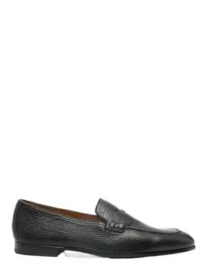 DOUCAL'S Leather Penny Loafers - Black