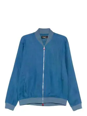 Kiton Linen Bomber Jacket - Blue