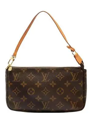 LOUIS VUITTON 2005 Monogram Pochette Accessoires Shoulder Bag - Brown