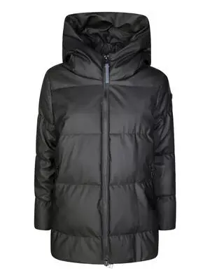 HOMEWARD Quilted Hooded Coat - Black