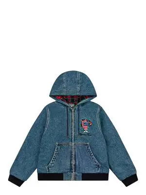 DENIM TEARS Logo-embroidered Hooded Jacket - Blue