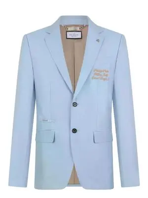 Philipp Plein Long-sleeve Buttoned Blazer - Blue
