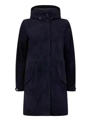 MOORER Antibes Button-collar Parka - Blue