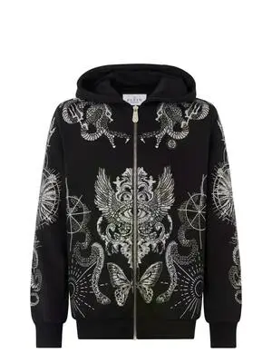 Philipp Plein Long-sleeve Zip-fastening Hoodie - Black