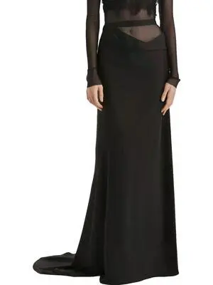 2310 STUDIO Draped Maxi Skirt - Black