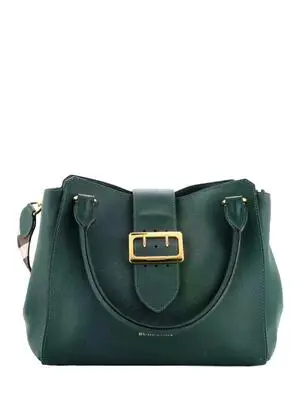Burberry Buckle Leather Medium Tote Bag - Green