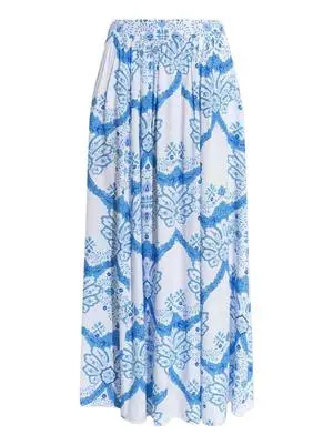 MELISSA ODABASH Floral-Print Long Skirt