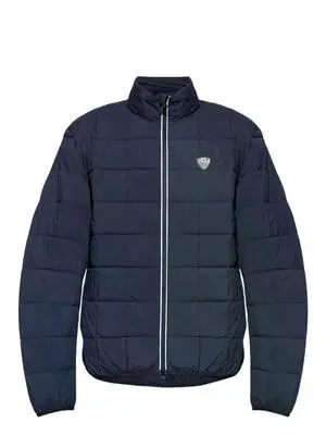 Emporio Armani Quilted Jacket With Logo Patch - Blue