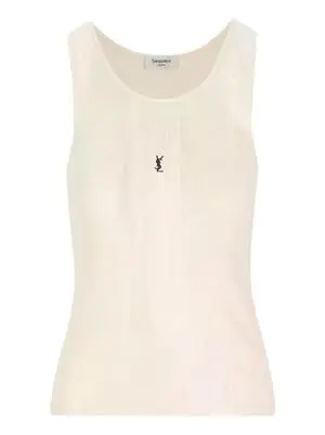 Saint Laurent Cassandre Tank Top - Neutrals