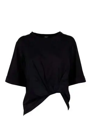 Seventy Knot-detail Short-sleeve Top - Black