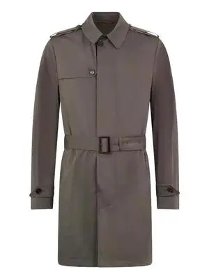 MOORER Belted Trench Coat - Brown