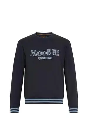 MOORER Crew-neck Sweatshirt - Blue