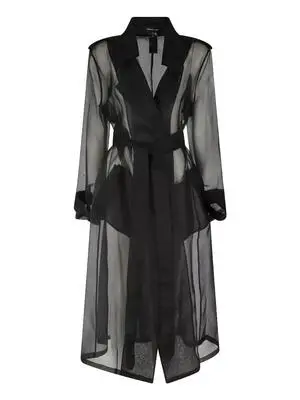 Federica Tosi Sheer Trench Coat - Black