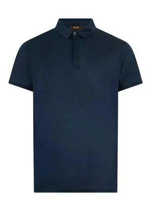 MOORER Neive Classic Short-sleeve Polo Shirt - Blue