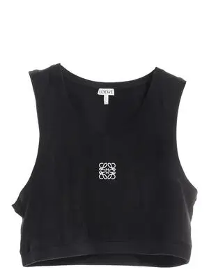 Loewe Anagram Cropped Top - Black