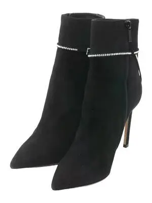 JIMMY CHOO 2000s Rhinestone Suede Boots - Black