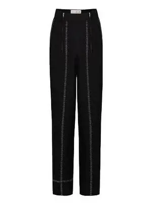 PCFG Free Heaven Striped Pants With Zipped Detail - Black
