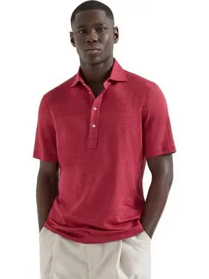 Brunello Cucinelli Jersey Polo Shirt - Cherry