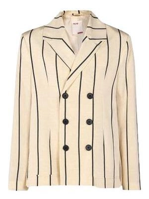 PCFG PCFG Silk & Linen Blend Striped Blazer