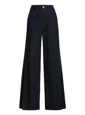 Brunello Cucinelli Loose Flared Trousers - Dark Denim