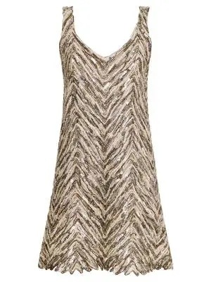 Brunello Cucinelli Embroidered Dress - Brown