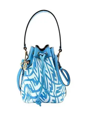 Fendi Mon Tresor Vertigo Zucca Coated Canvas Mini Bucket Bag - Blue