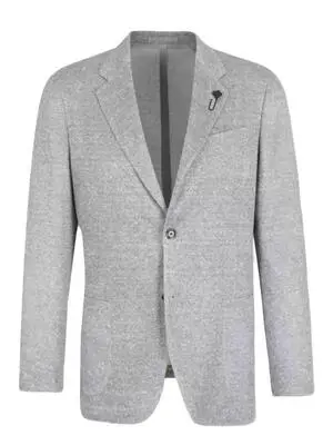 LARDINI Single-breasted Knitted Blazer - Grey