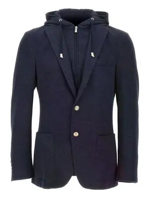 Eleventy Hooded Blazer - Blue