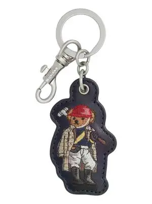 Polo Ralph Lauren Embroidered-polo Bear Leather Key Fob - Blue