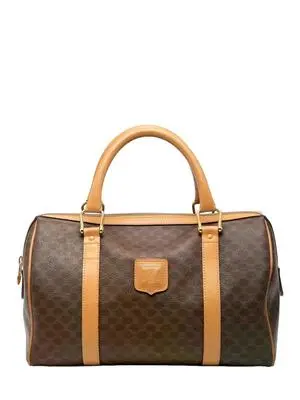 Celine Macadam Coated Canvas Boston Bag - Brown