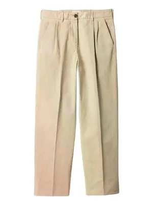 Miu Miu Logo Detail Straight Trousers - Neutrals