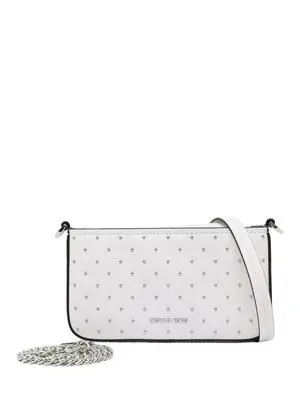 Michael Kors Bryant Small Studded Leather Convertible Pochette - White