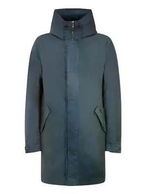 MOORER Hooded Coat - Blue