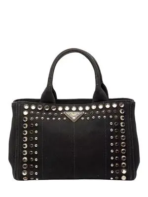 Prada 2000-2013 Small Canapa Bijoux Satchel - Black