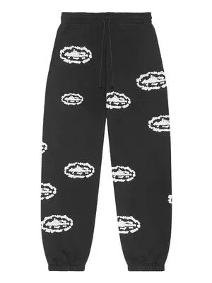 DENIM TEARS Wreath-print Track Pants - Black
