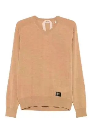 N°21 V-neck Knitted Top - Neutrals