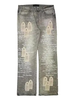 WHO DECIDES WAR BY EV BRAVADO Who Decides War Graphic Bootcut Jeans