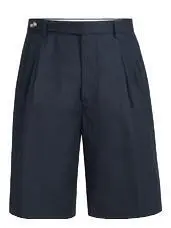 Brunello Cucinelli Bermuda Shorts With Pleats - Navy Blue