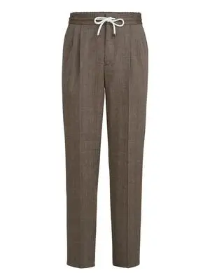 Brunello Cucinelli Trousers With Drawstring And Pleats - Hazelnut